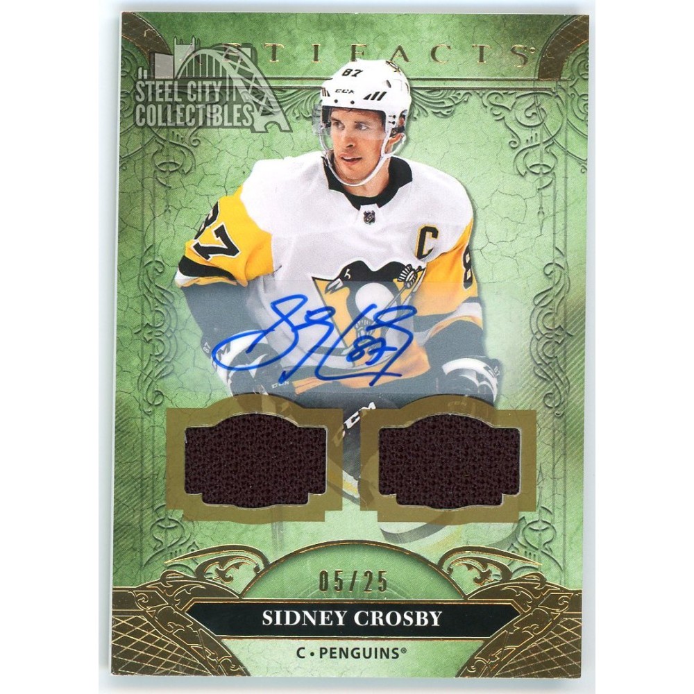 Sidney Crosby 2020-21 Upper Deck Artifacts Dual Patch Autograph Card ...