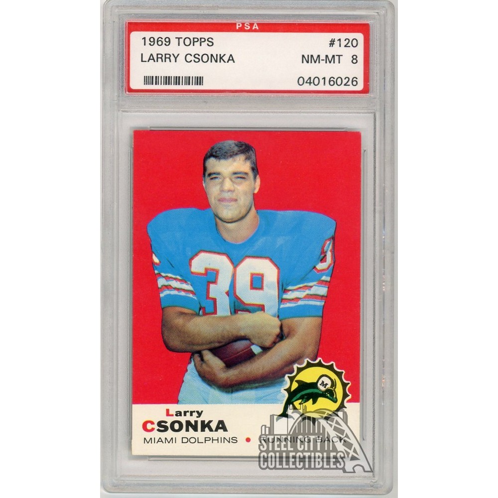 Larry Csonka 1969 Topps Football Rookie Card #120 PSA 8 NM-MT (026 ...