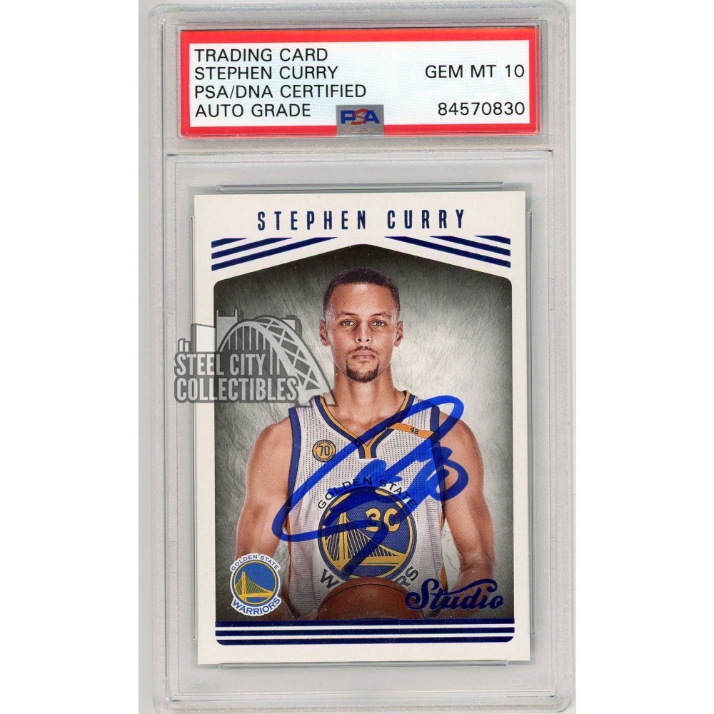Stephen Curry 2016-17 Panini Studio Blue Autograph Card #101 PSA/DNA 10 ...