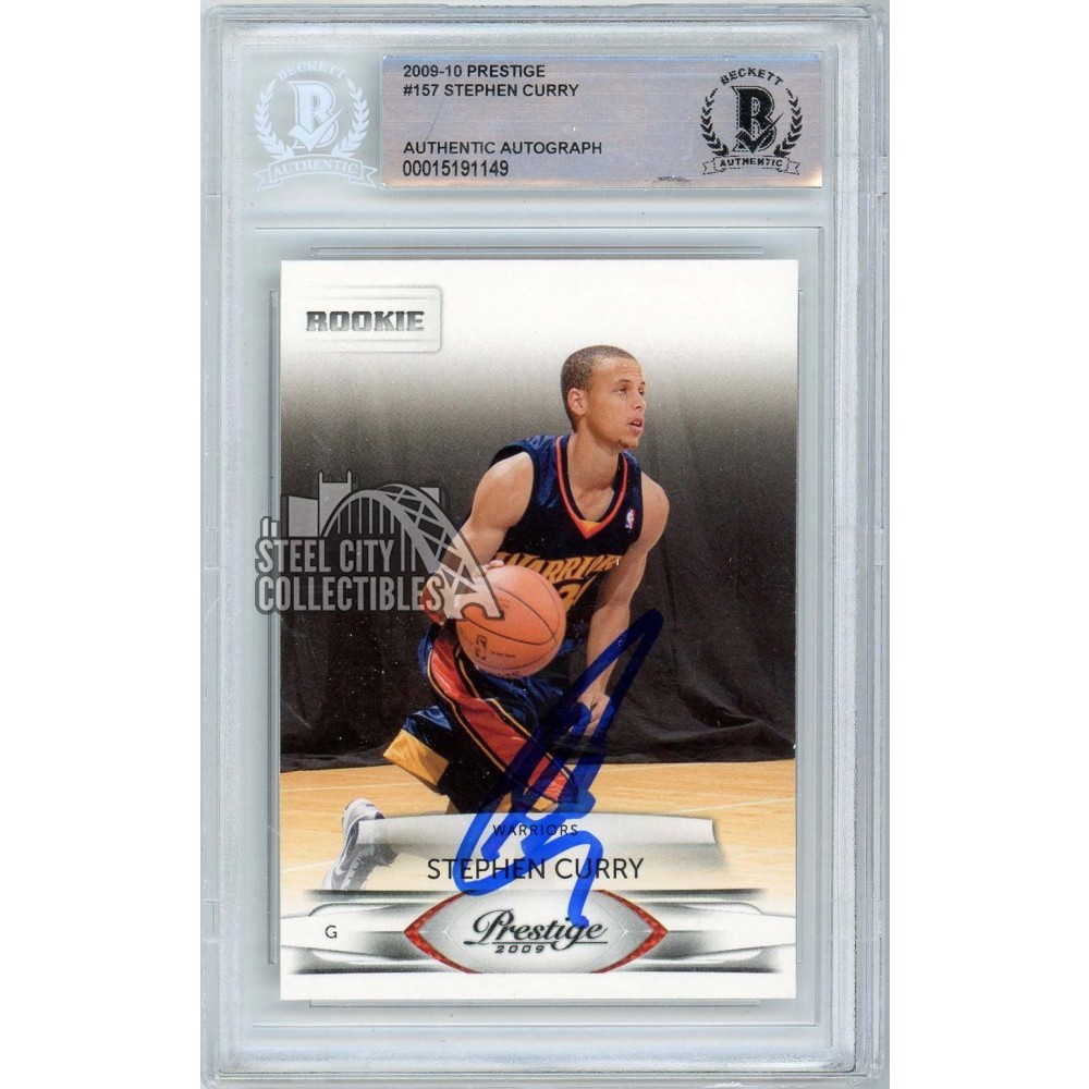 Stephen Curry 2009-10 Panini Prestige Autograph Rookie Card #157 BAS ...