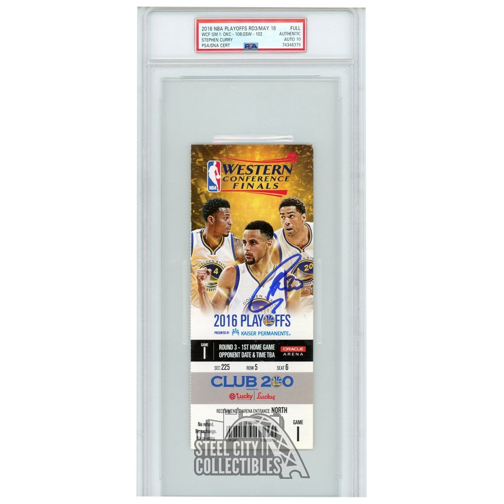 Stephen Curry Autographed 2016 NBA WCF Round 3 Game 1 Ticket PSA ...