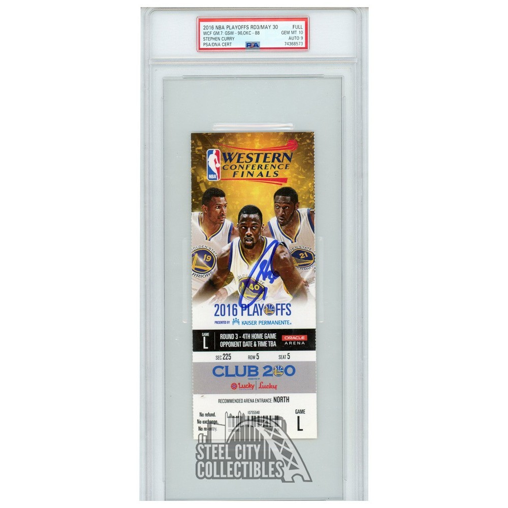 Stephen Curry Autographed 2016 NBA WCF Round 3 Game 7 Ticket PSA 10 PSA ...