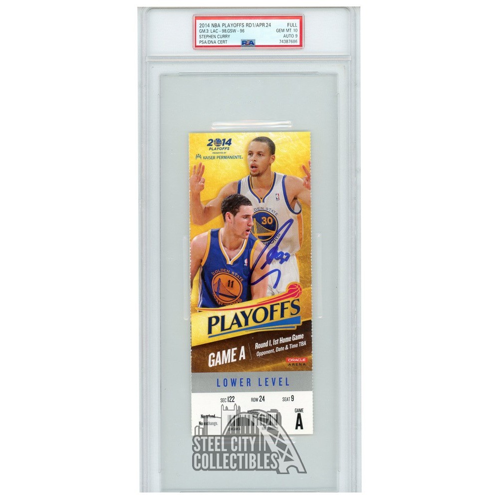 Stephen Curry Autographed 2014 NBA Playoffs Round 1 Game 3 Ticket PSA ...