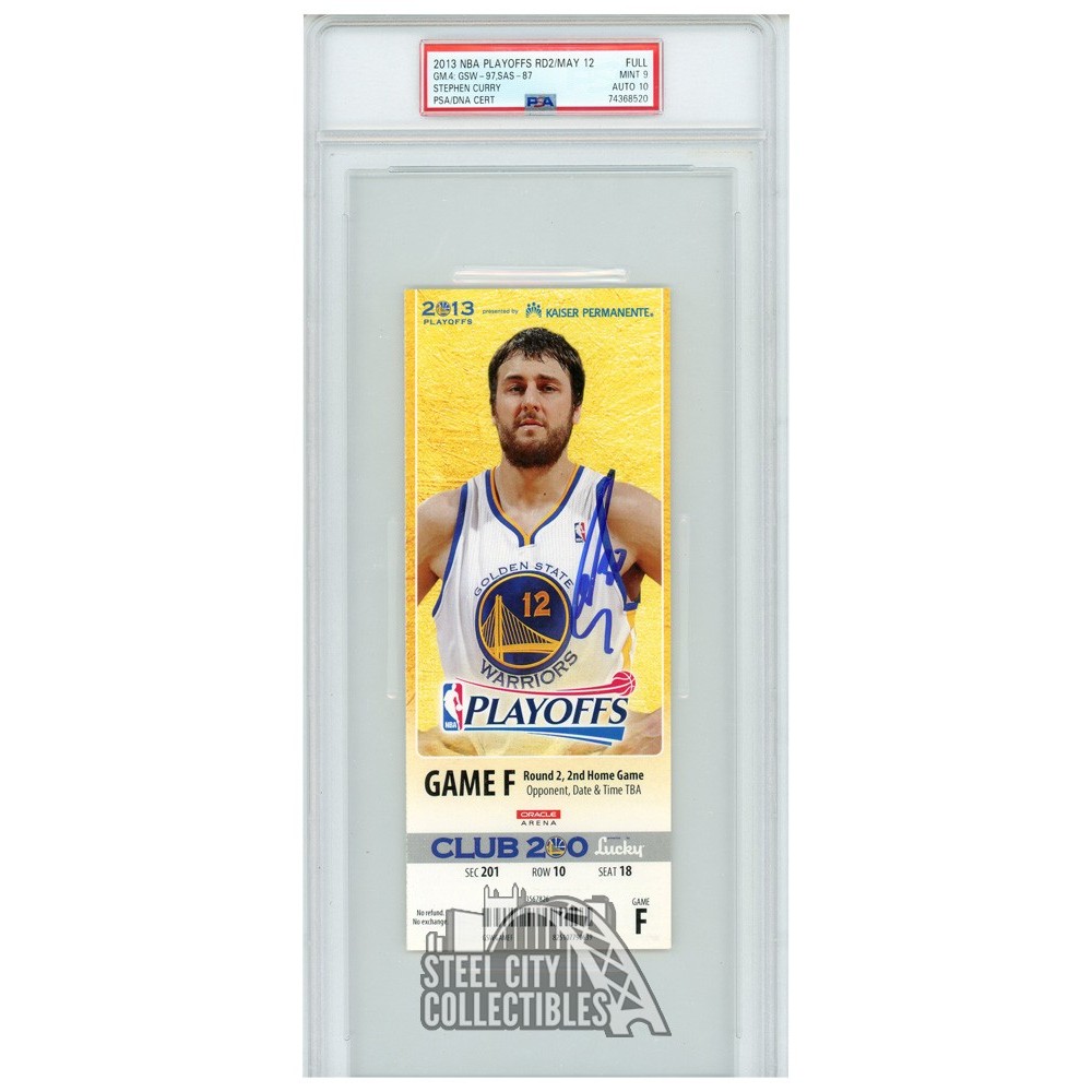 Stephen Curry Autographed 2013 NBA Playoffs Round 2 Game 4 Ticket PSA 9 ...
