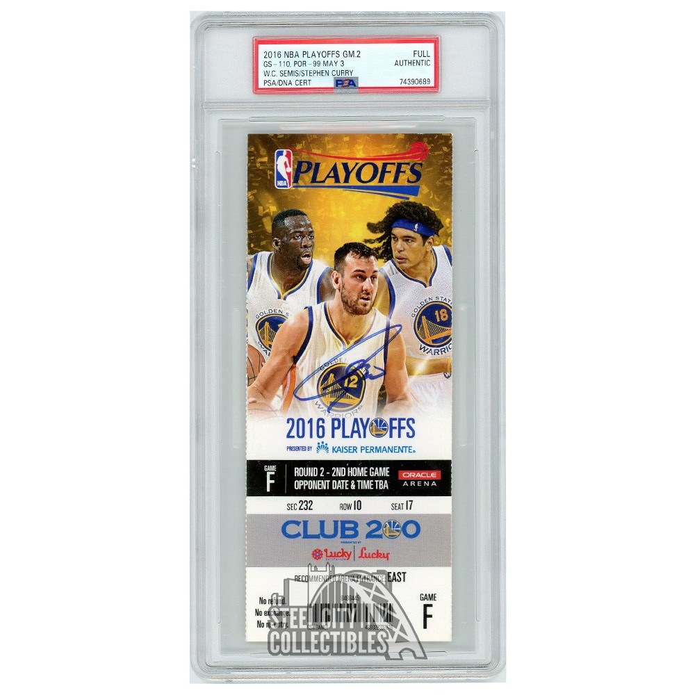 Stephen Curry Autographed 2016 NBA Playoffs Rnd 2 Gm 2 Ticket PSA ...