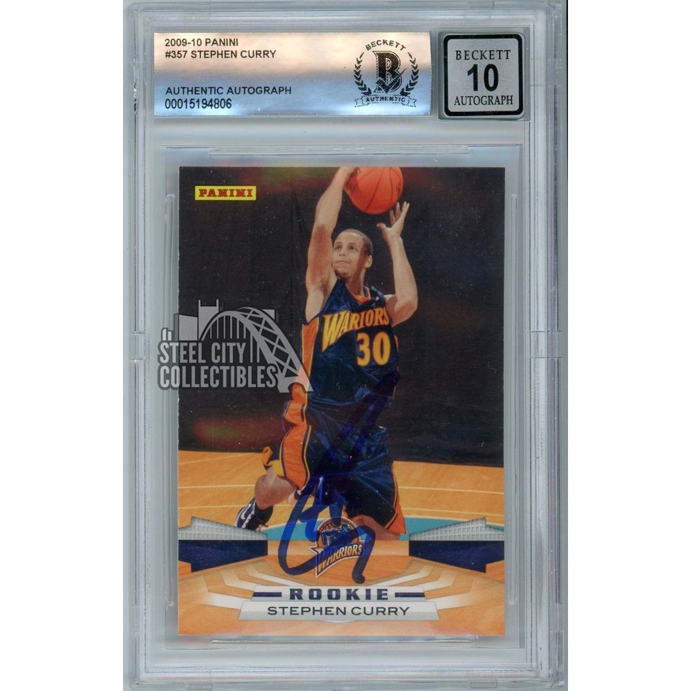 Stephen Curry 2009-10 Panini Autograph Rookie Card #357 BAS 10 | Steel ...