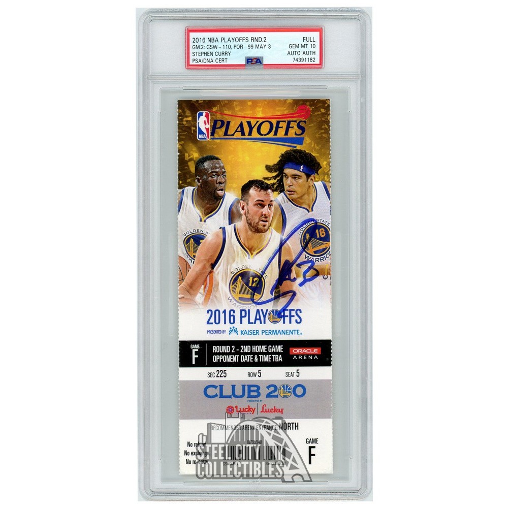 Stephen Curry Autographed 2016 NBA Playoffs Round 2 Game 2 Ticket PSA ...