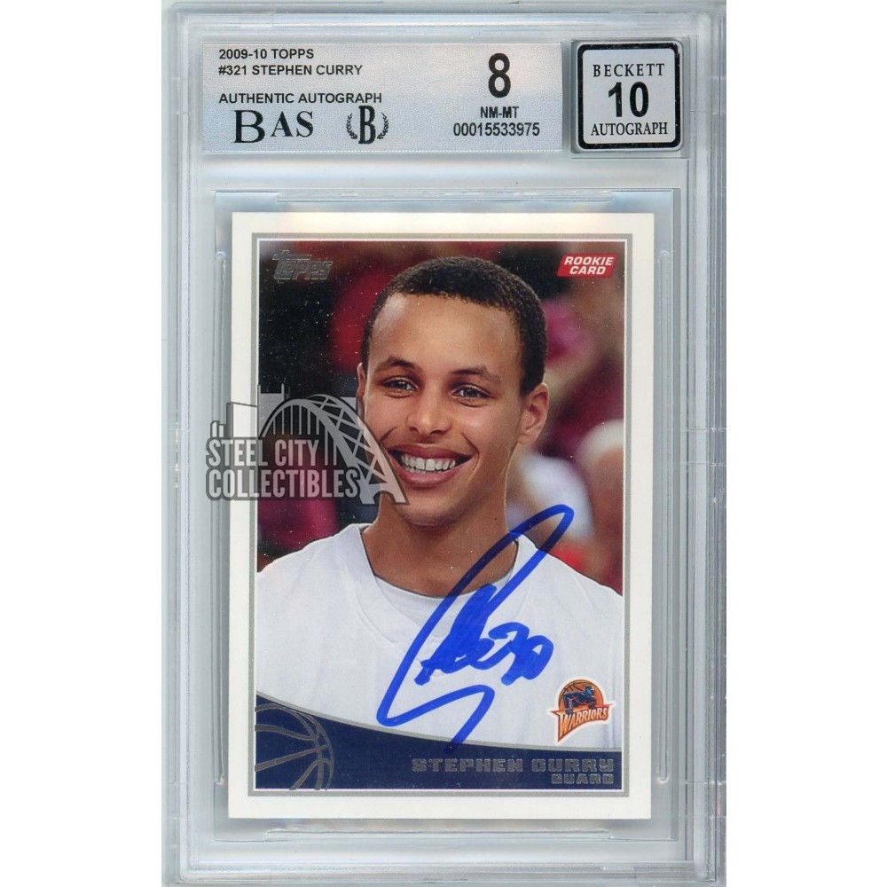 Stephen Curry 2009-10 Topps Autograph Rookie Card #321 BGS 8 BAS 10 ...