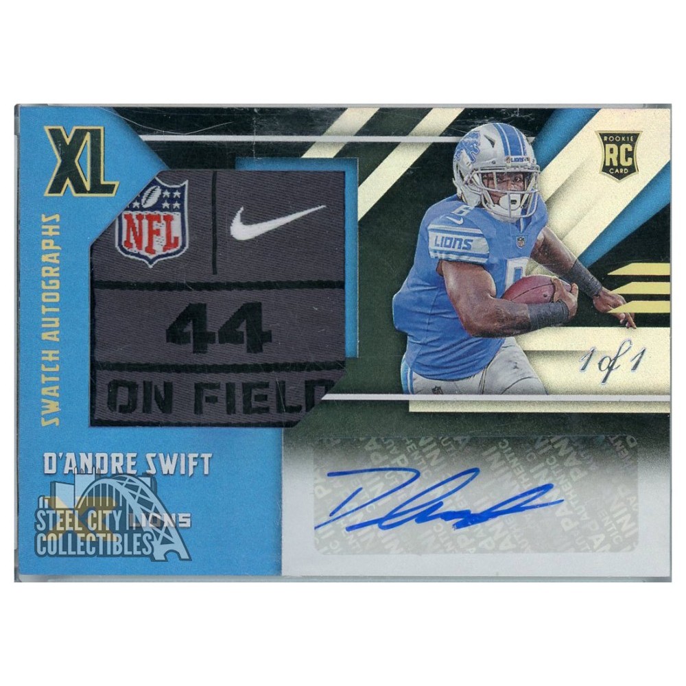 D'Andre Swift 2020 Panini Xr XL Swatch Autograph Rookie Laundry Tag ...