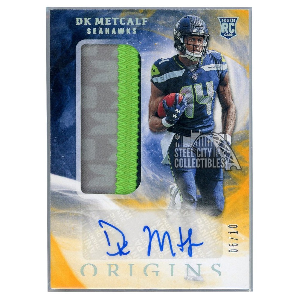 DK Metcalf 2019 Panini Origins Football Autograph Rookie Patch Card ...