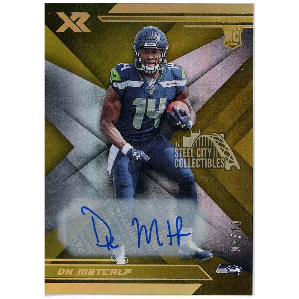 DK Metcalf 2019 Panini Xr Gold Autograph Rookie Card #110 7/10 | Steel ...