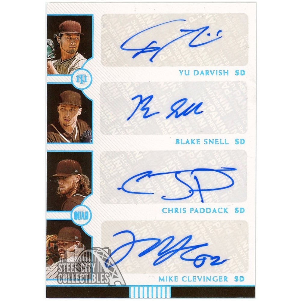Yu Darvish Blake Snell Chris Paddack Mike Clevinger 2021 Panini ...