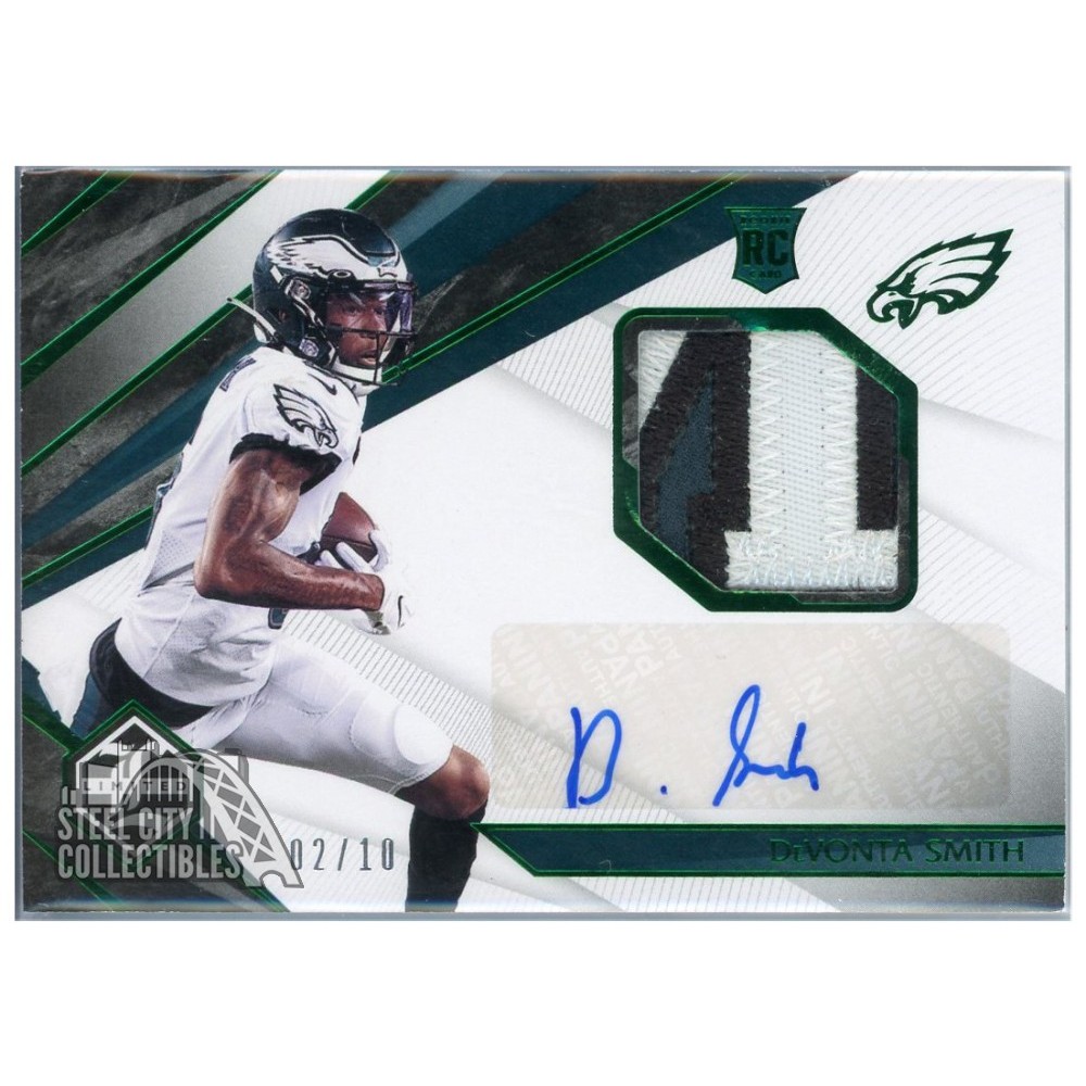 DeVonta Smith 2021 Panini Limited Green Autograph Rookie Patch Card ...