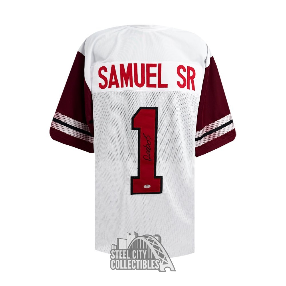 Deebo Samuel Sr Autographed Washington Custom White Football Jersey ...