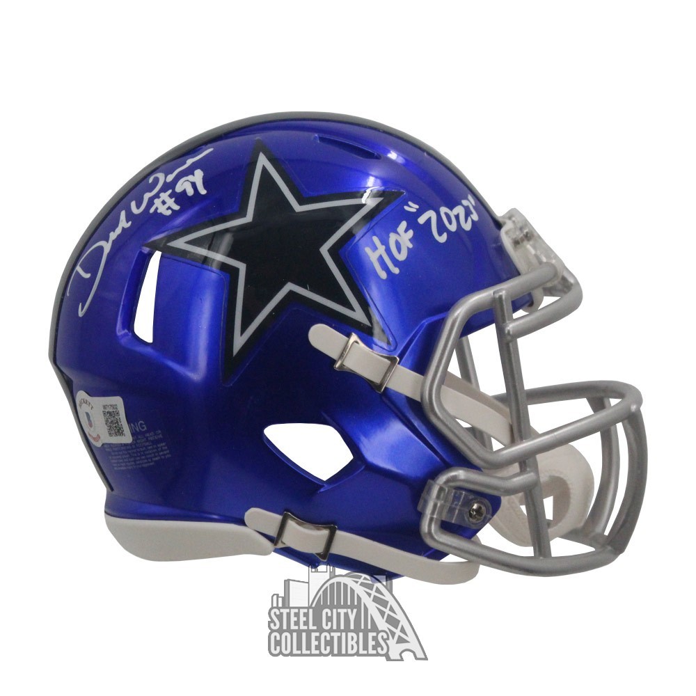 DeMarcus Ware HOF 2023 Autographed Dallas Flash Mini Football Helmet ...