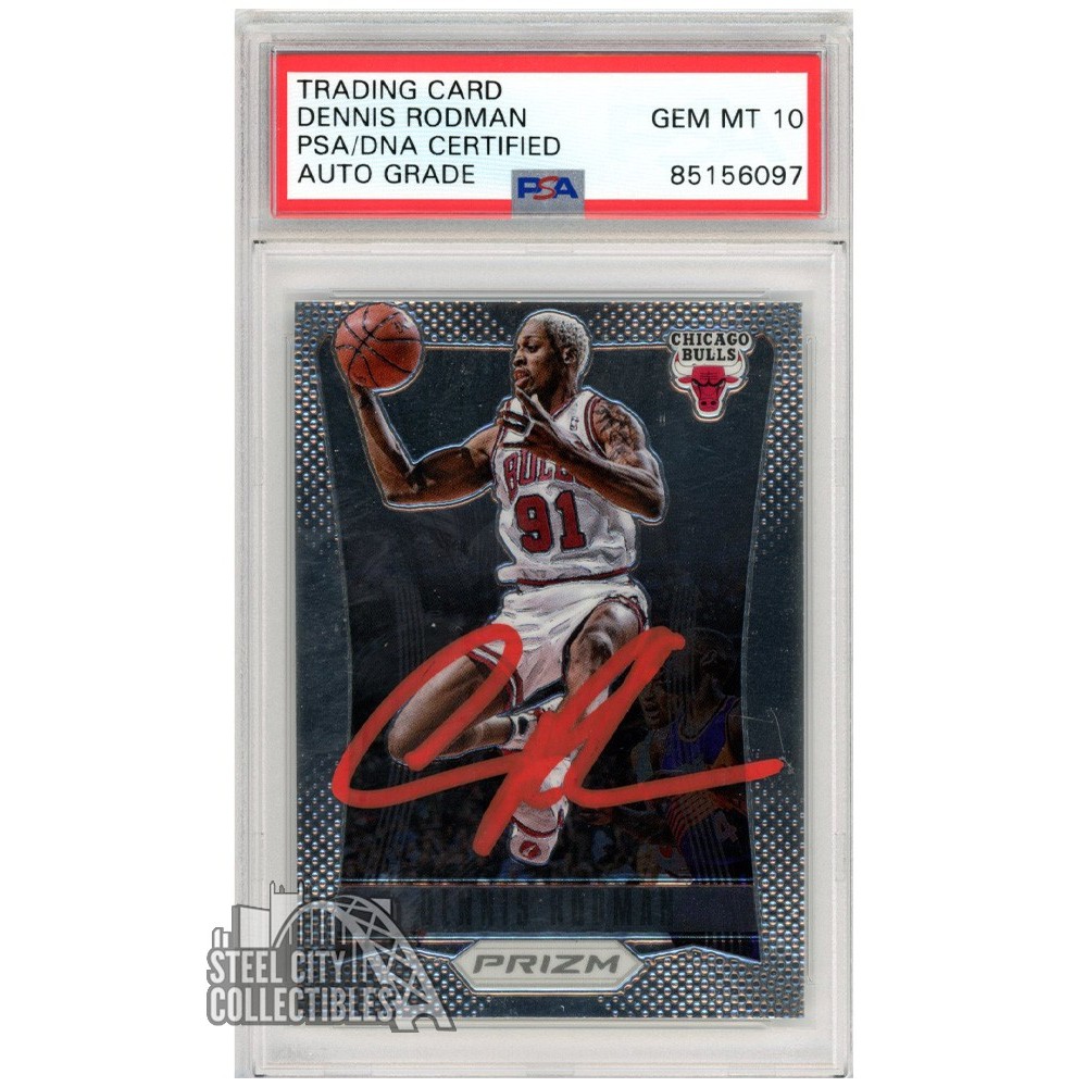 Dennis Rodman 2012-13 Panini Prizm Autograph Card #157 PSA/DNA 10 (Red ...
