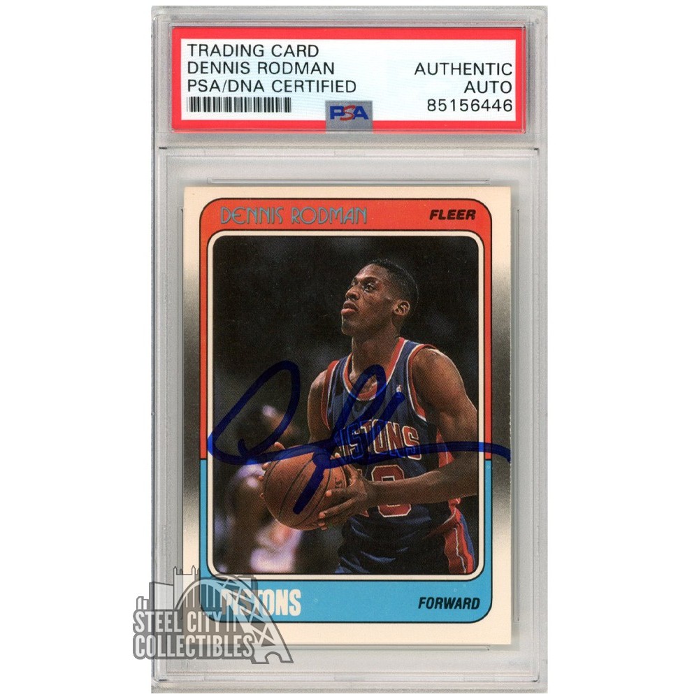 Dennis Rodman 1988 Fleer Autograph Rookie Card #43 PSA/DNA | Steel City ...