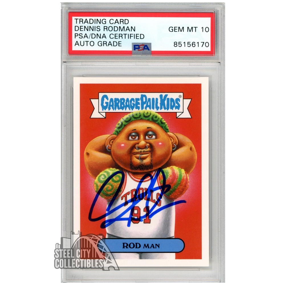 Dennis Rodman 2019 Garbage Pail Kids Autograph Sticker Card #7b PSA/DNA ...