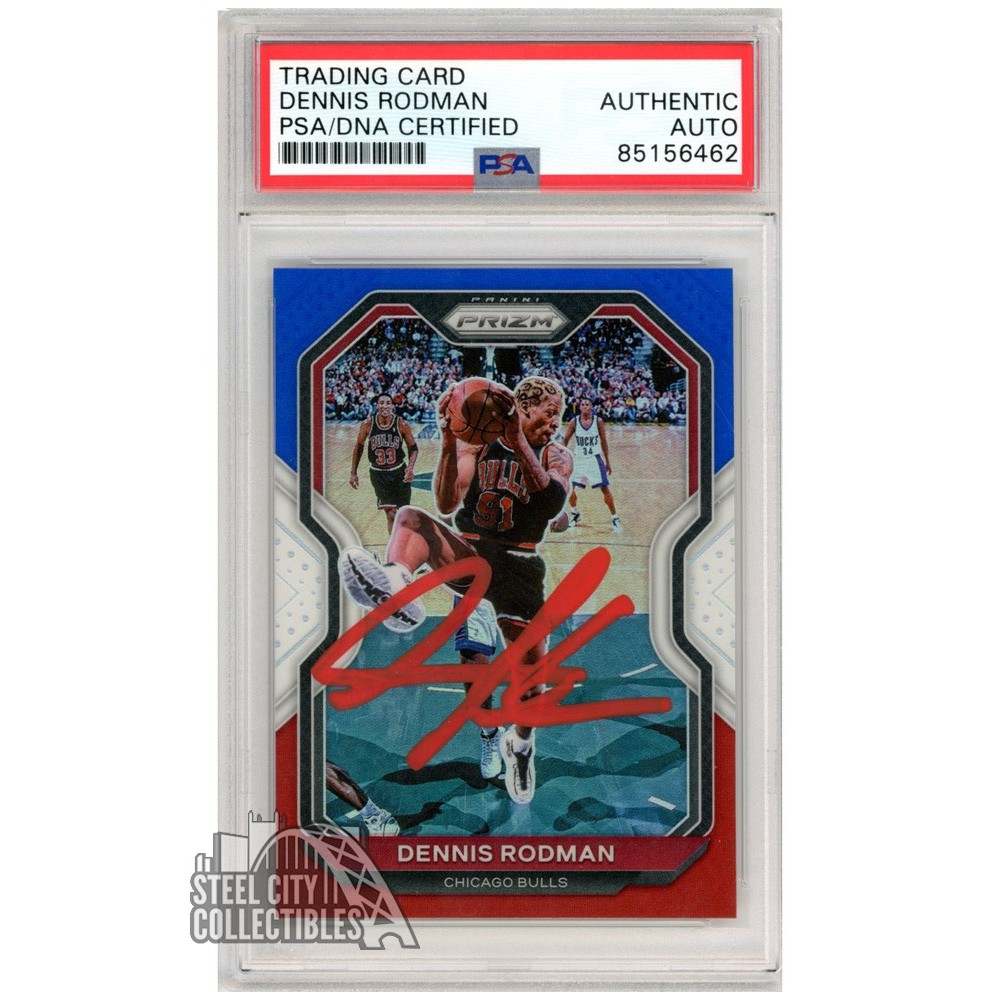 Dennis Rodman 2020-21 Panini Prizm Red White Blue Autograph Card #166 ...