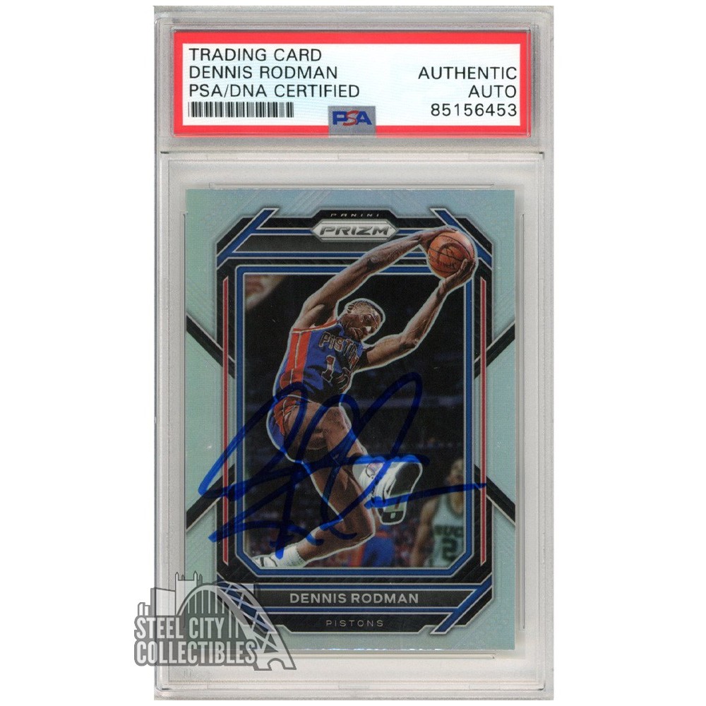 Dennis Rodman 2022-23 Panini Prizm Silver Autograph Card #291 PSA/DNA ...