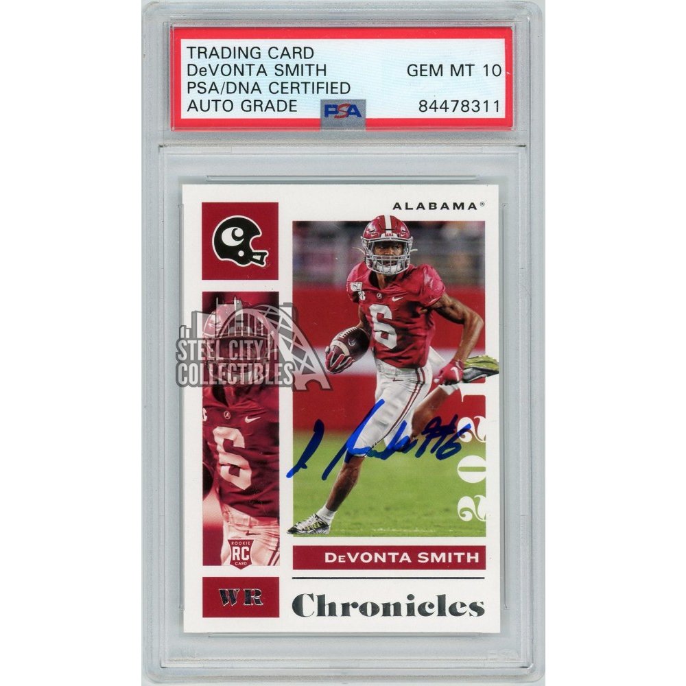 Devonta Smith 2021 Chronicles Draft Picks Auto Rookie Card #6 - PSA/DNA ...