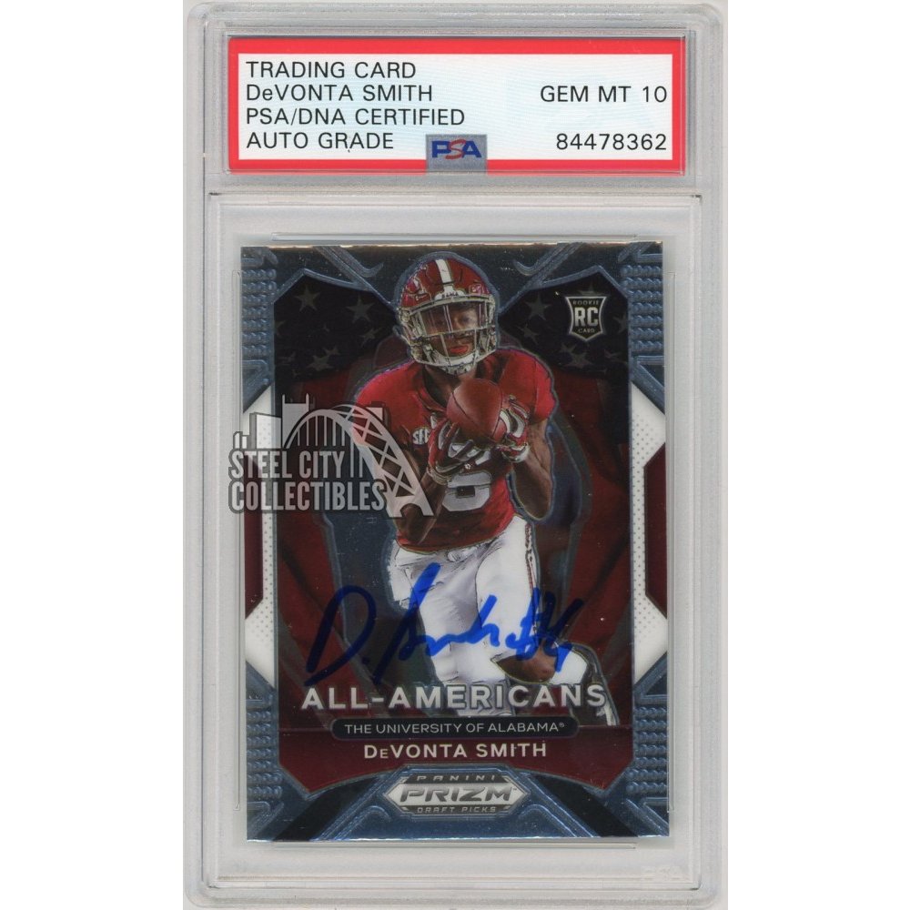DeVonta Smith 2021 Panini Prizm Draft Picks All-American Auto Rookie ...