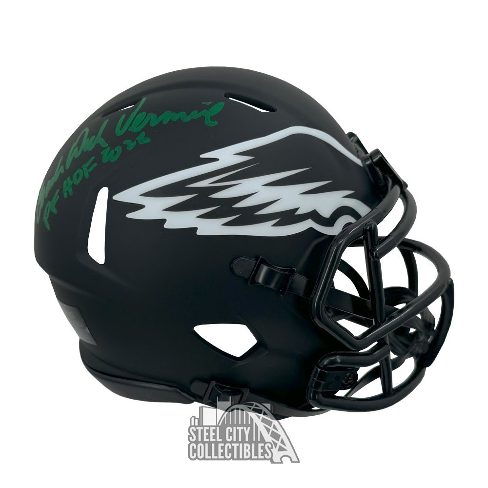 Dick Vermeil PF HOF 2022 Autographed Philadelphia Eclipse Mini Football Helmet - BAS (Green Ink ...
