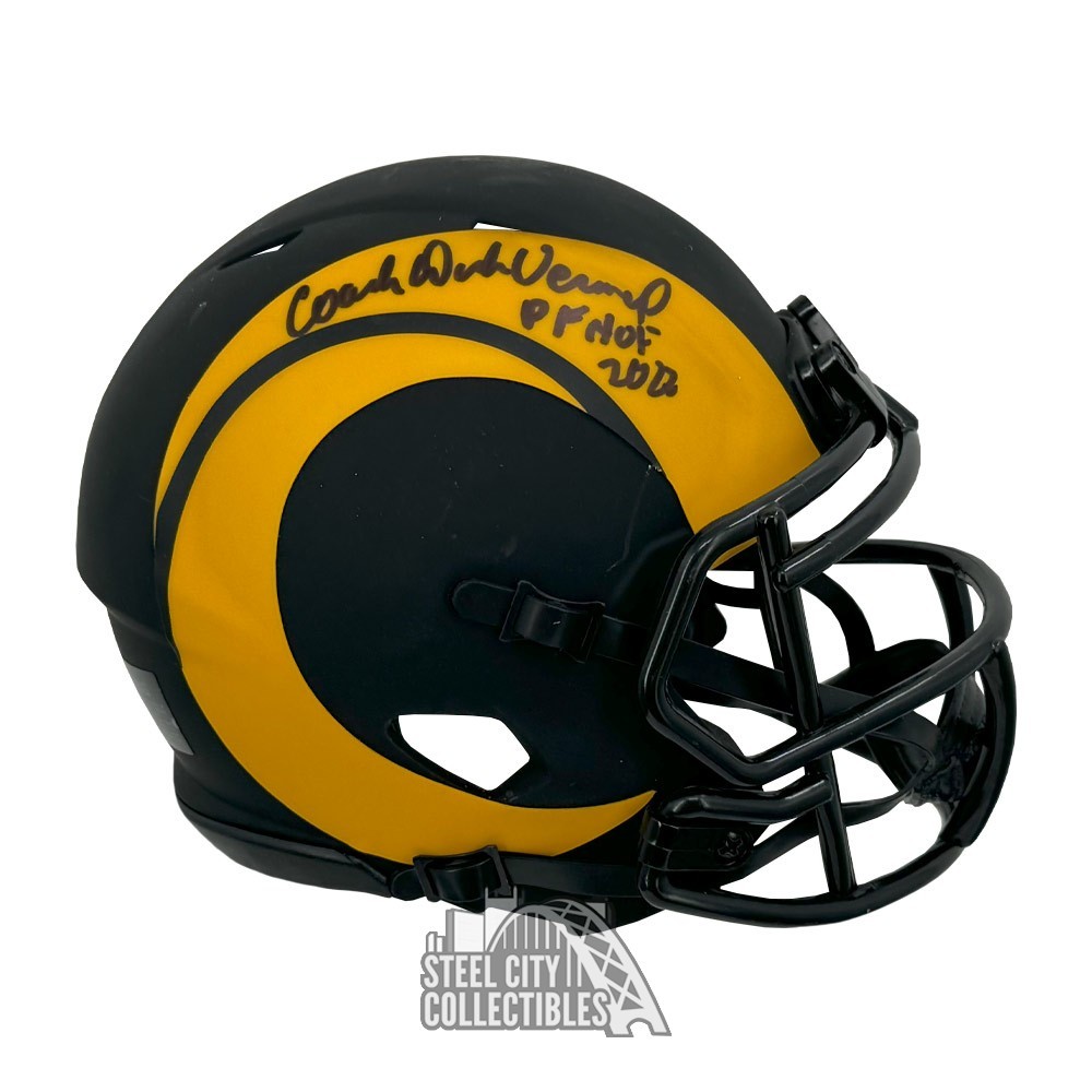 Dick Vermeil PF HOF 2022 Autographed Rams Eclipse Mini Football Helmet ...