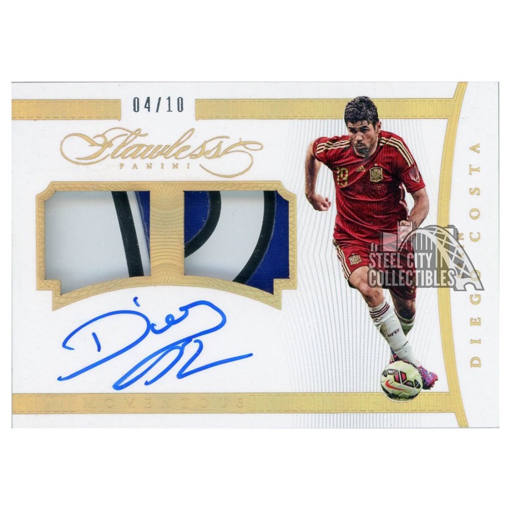 Diego Costa 2015 Panini Flawless Autograph Dual Patch Card #M-DC 4/10 ...