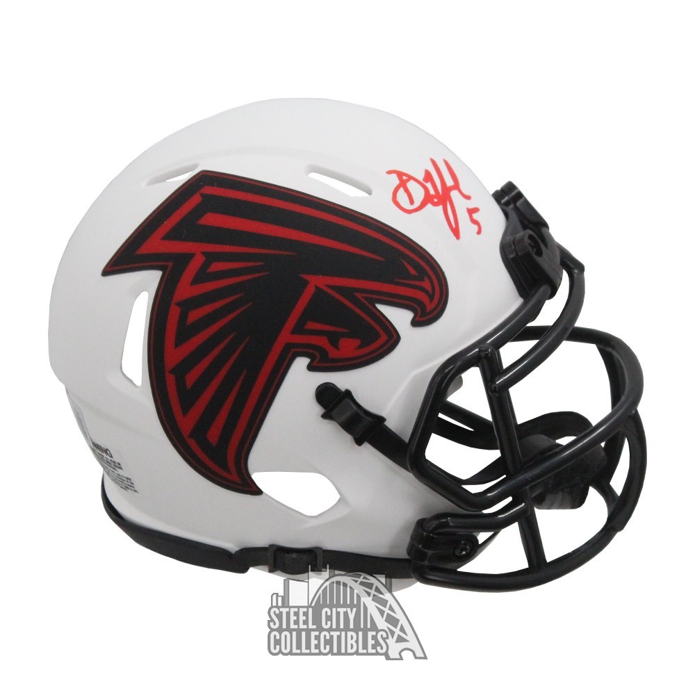 Drake London Autographed Atlanta Lunar Eclipse Mini Football Helmet ...