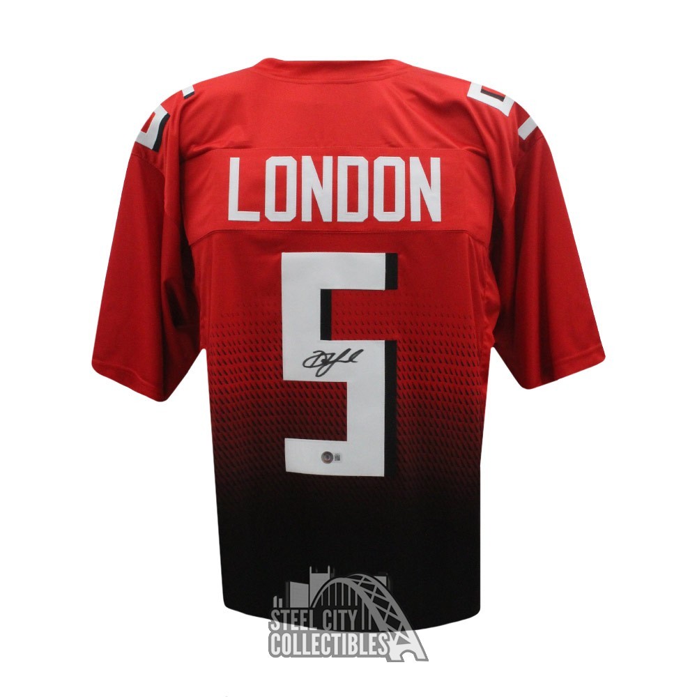 Drake London Autographed Atlanta Custom Red Football Jersey - BAS ...