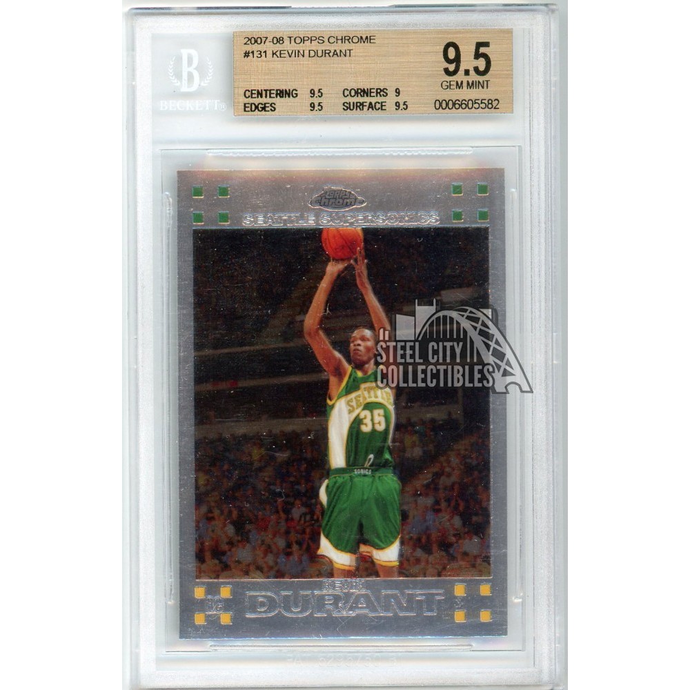 Kevin Durant 2007-08 Topps Chrome Basketball Rookie Card #131 BGS 9.5 ...