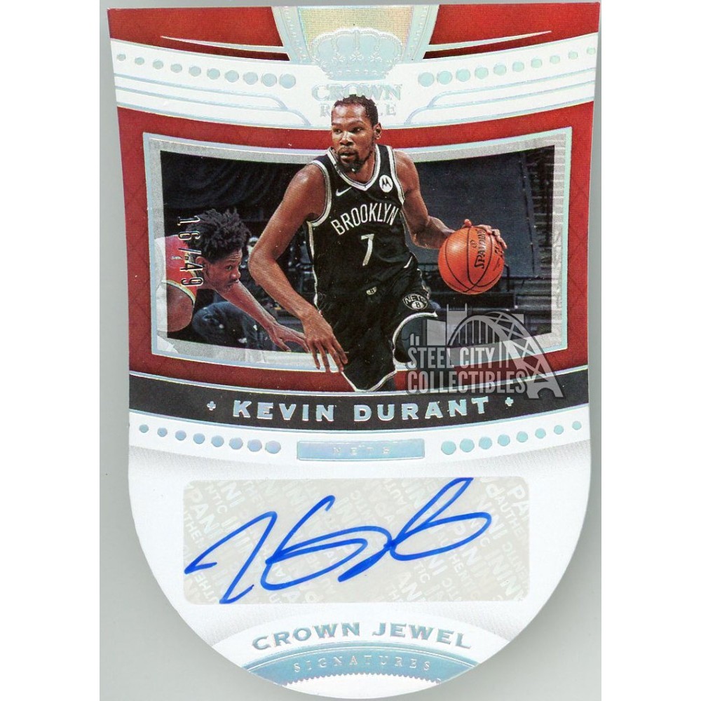 Kevin Durant 2020-21 Panini Crown Royale Crown Jewel Autograph Card #CJ ...