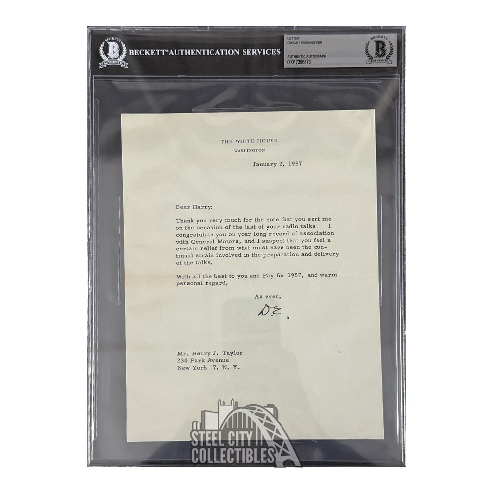Dwight D Eisenhower Autographed Letter - BAS (January 2nd 1957) | Steel ...
