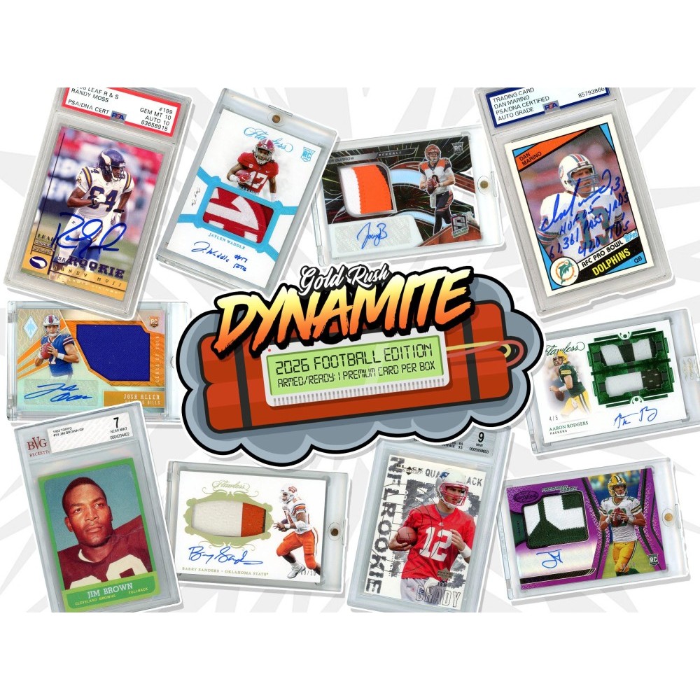 2026 Gold Rush Dynamite Football 3-Box Case | Steel City Collectibles