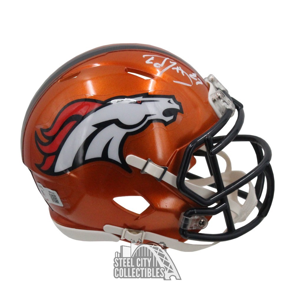 Ed McCaffrey Autographed Denver Flash Mini Football Helmet - BAS ...
