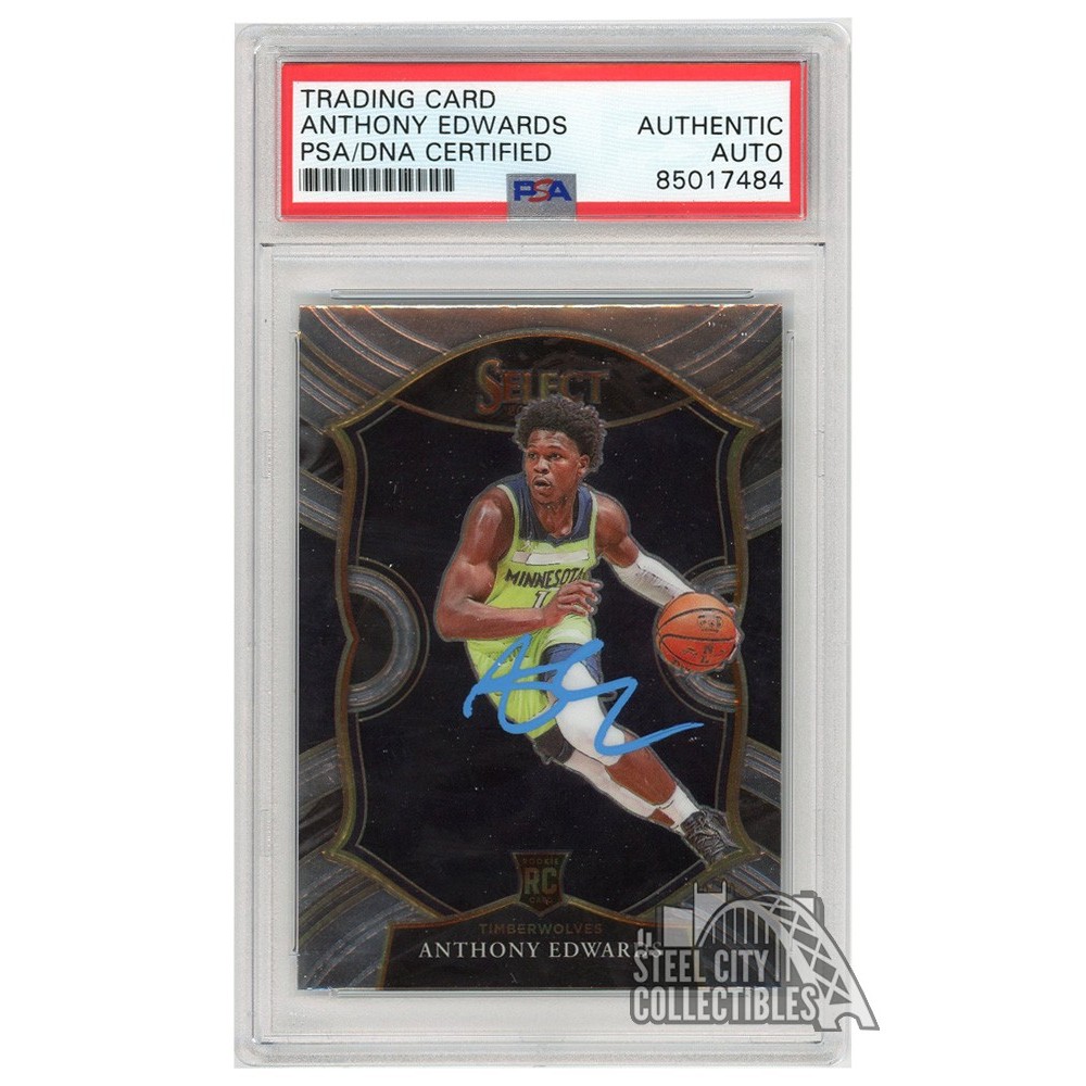 Anthony Edwards 2020-21 Panini Select Concourse Autograph RC Card #61 ...