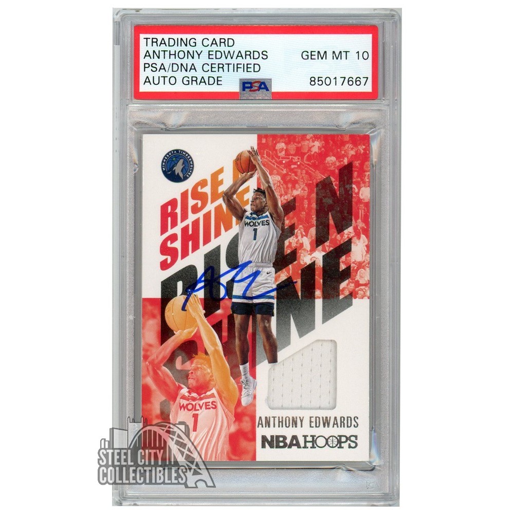 Anthony Edwards 2020-21 Panini Hoops Rise N Shine Autograph RC Jersey ...