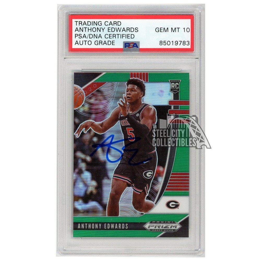 Anthony Edwards 2020-21 Panini Prizm Draft Picks Green Autograph RC ...