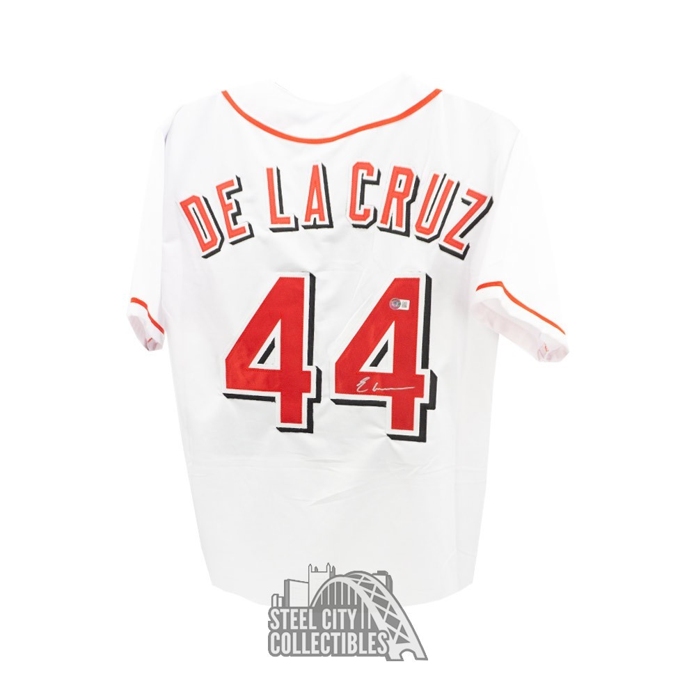 Elly De La Cruz Autographed Cincinnati Custom White Baseball Jersey - BAS | Steel City Collectibles