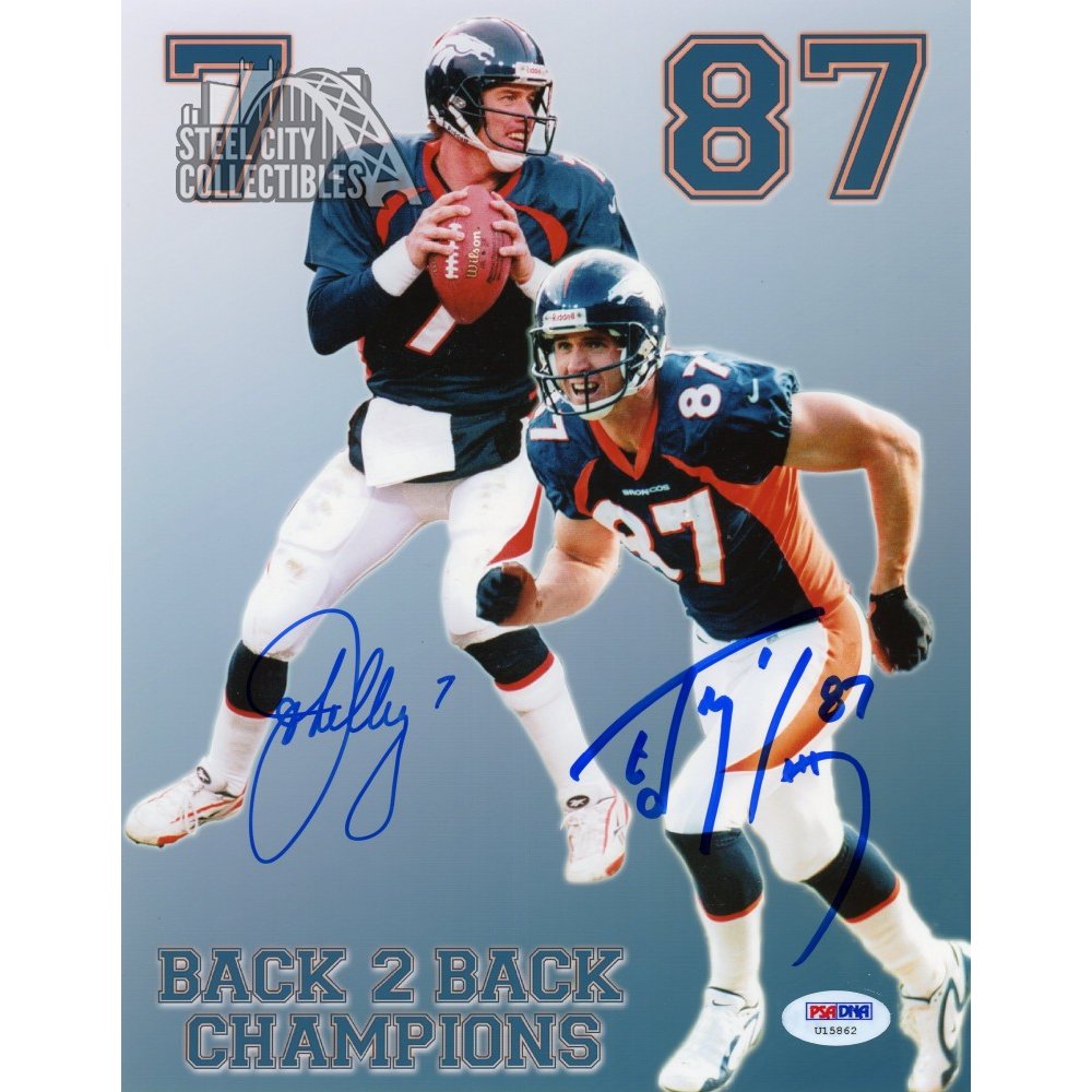 John Elway and Ed McCaffrey Autographed Denver Broncos 8x10 Photo - PSA ...
