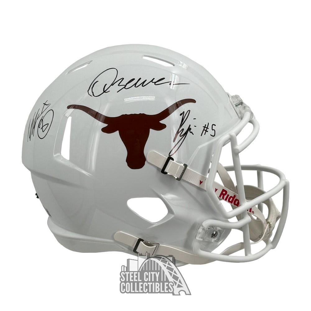 Quinn Ewers, Xavier Worthy, Bijan Robinson Autographed Texas Speed ...