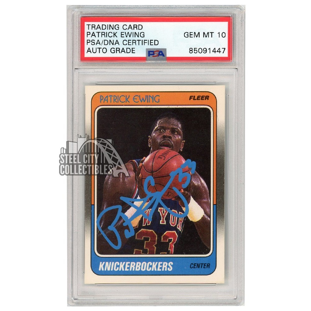 Patrick Ewing 1988-89 Fleer Autograph Card #80 PSA/DNA 10 (Light Blue ...