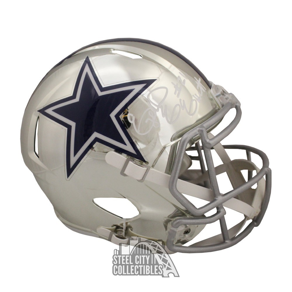 Ezekiel Elliott Autographed Dallas Chrome Full Size Replica Football ...