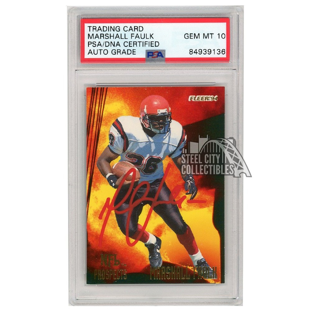 Marshall Faulk 1994 Fleer Prospects Autograph Rookie Card 7 PSA DNA 10 Red Steel City Collectibles