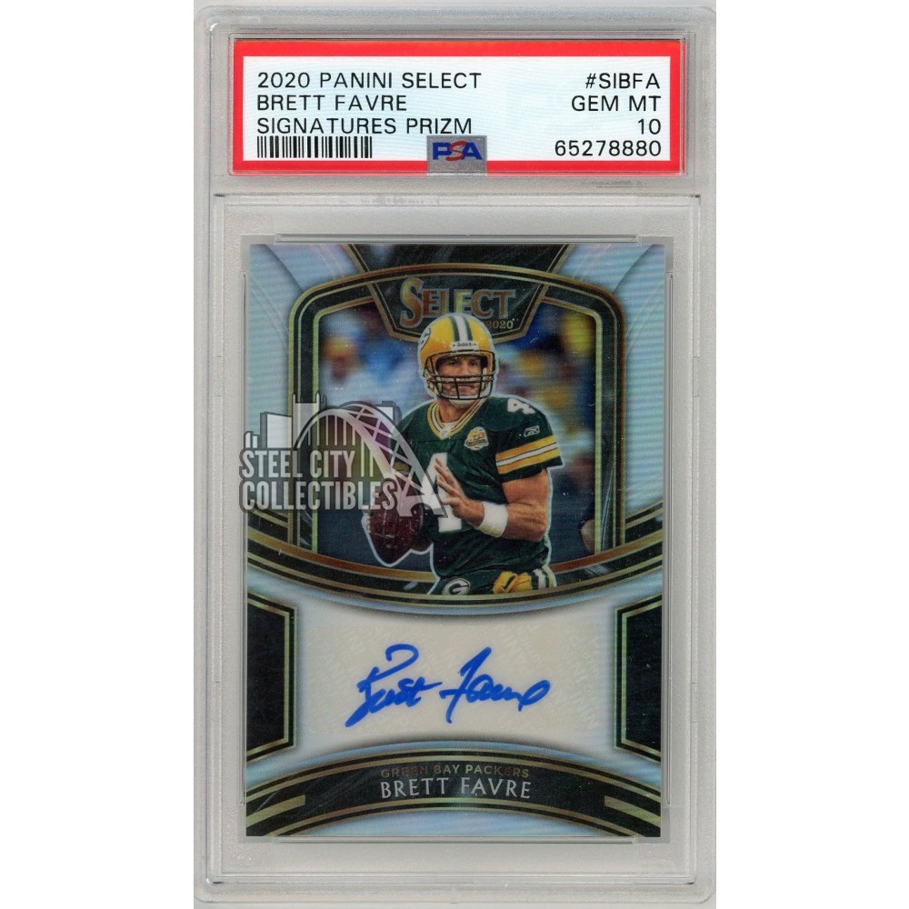 Brett Favre 2020 Select Signatures Prizm Silver Auto Card #SI-BFA 8/15 ...