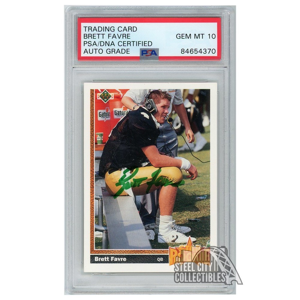 Brett Favre 1991 Upper Deck Star Rookie RC Autograph Card #13 PSA/DNA ...