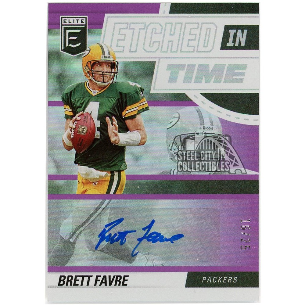 Brett Favre 2022 Panini Donruss Elite Etched In Time Auto 16/25 | Steel ...