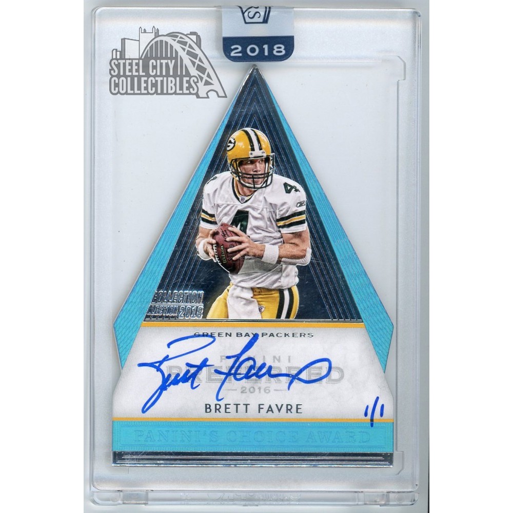 Brett Favre 2018 Panini Preferred Choice Award Die-Cut Autograph Card ...