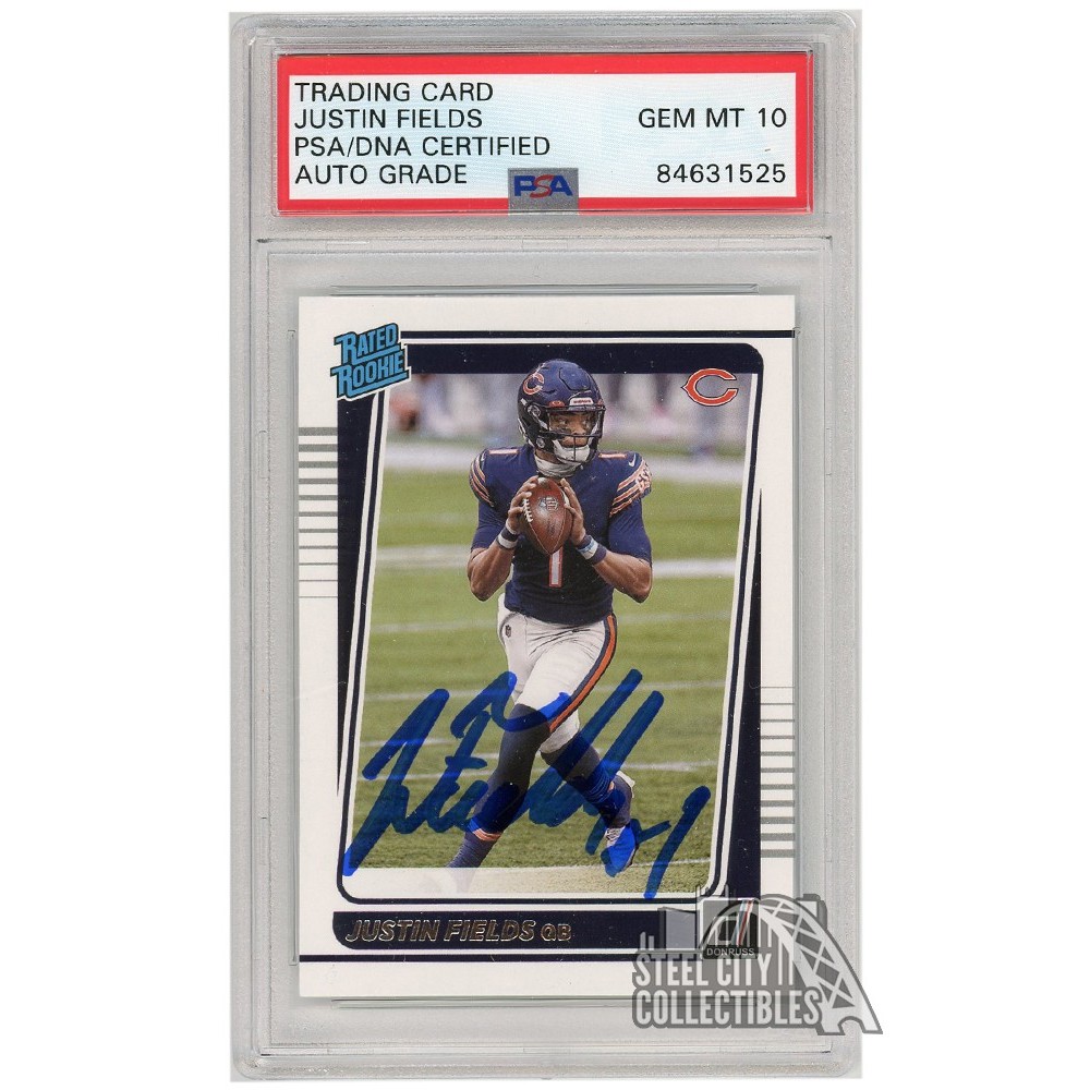Justin Fields 2021 Panini Donruss Autograph Rookie Card #253 PSA/DNA 10 ...